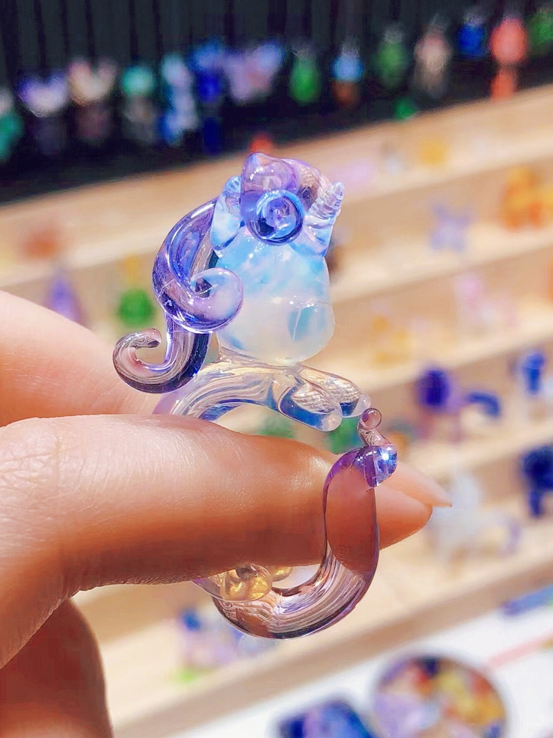 Handmade Blowing Glass Ring, Glass Art ''pony"ring(available Become for ...