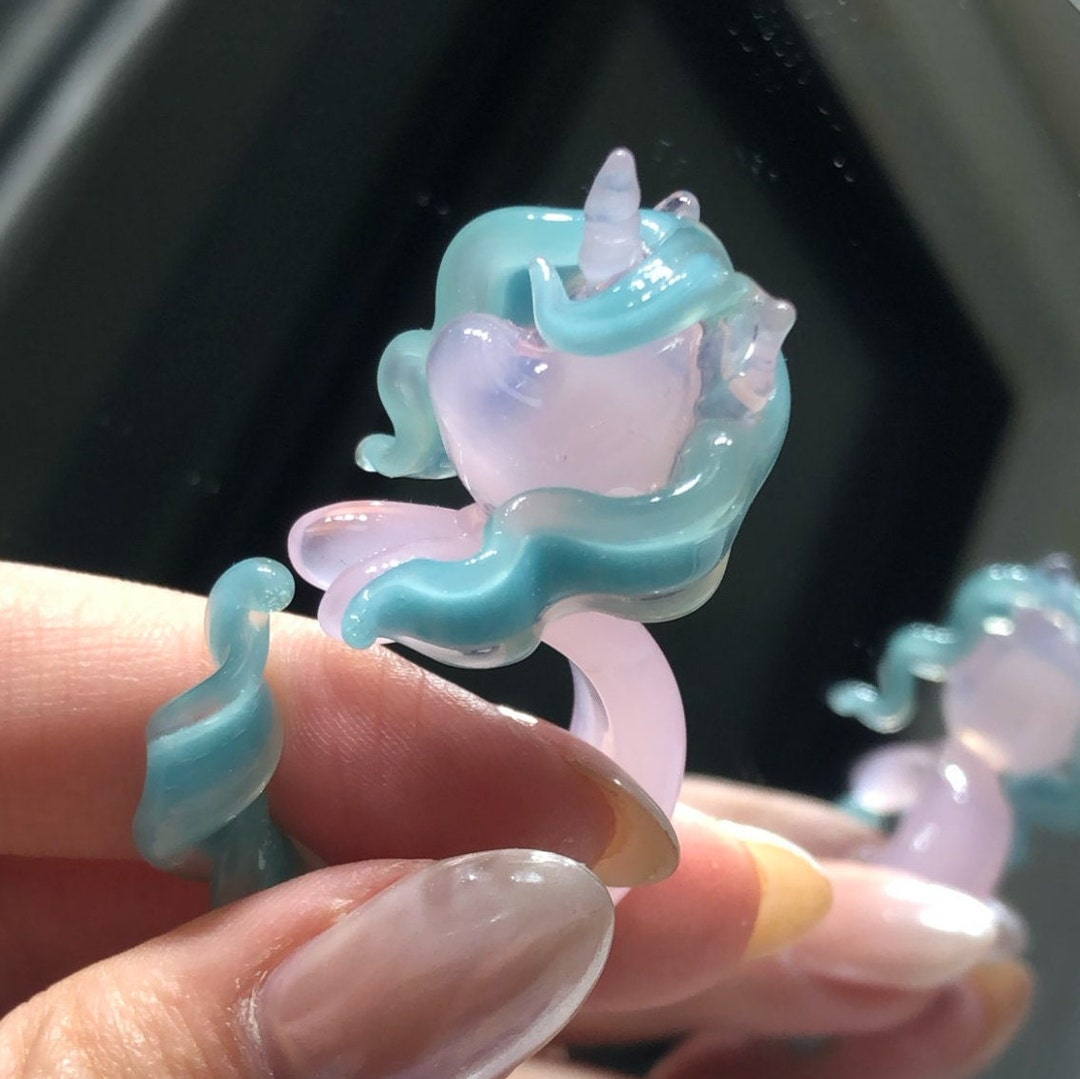Handmade Blowing Glass Ring, Glass Art ''my Little Ponyringavailable ...