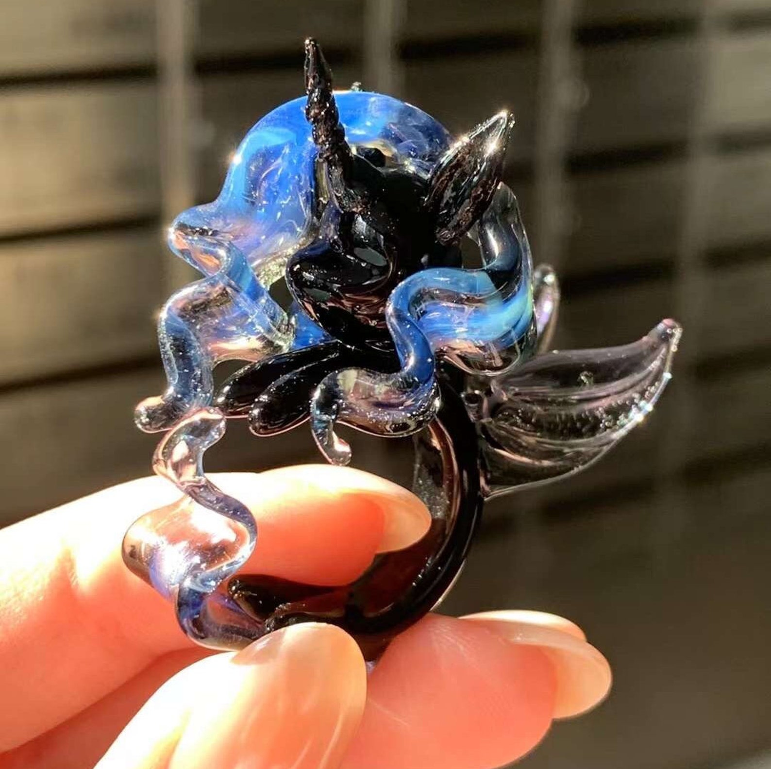 Handmade Blowing Glass Ring, Glass Art ''my Little Pony"ring(available ...