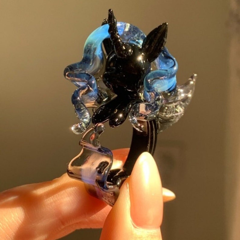 Handmade Blowing Glass Ring, Glass Art ''my Little Pony"ring(available ...