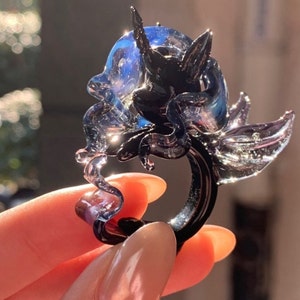 Handmade Blowing Glass Ring, Glass Art ''my Little Pony"ring(available ...