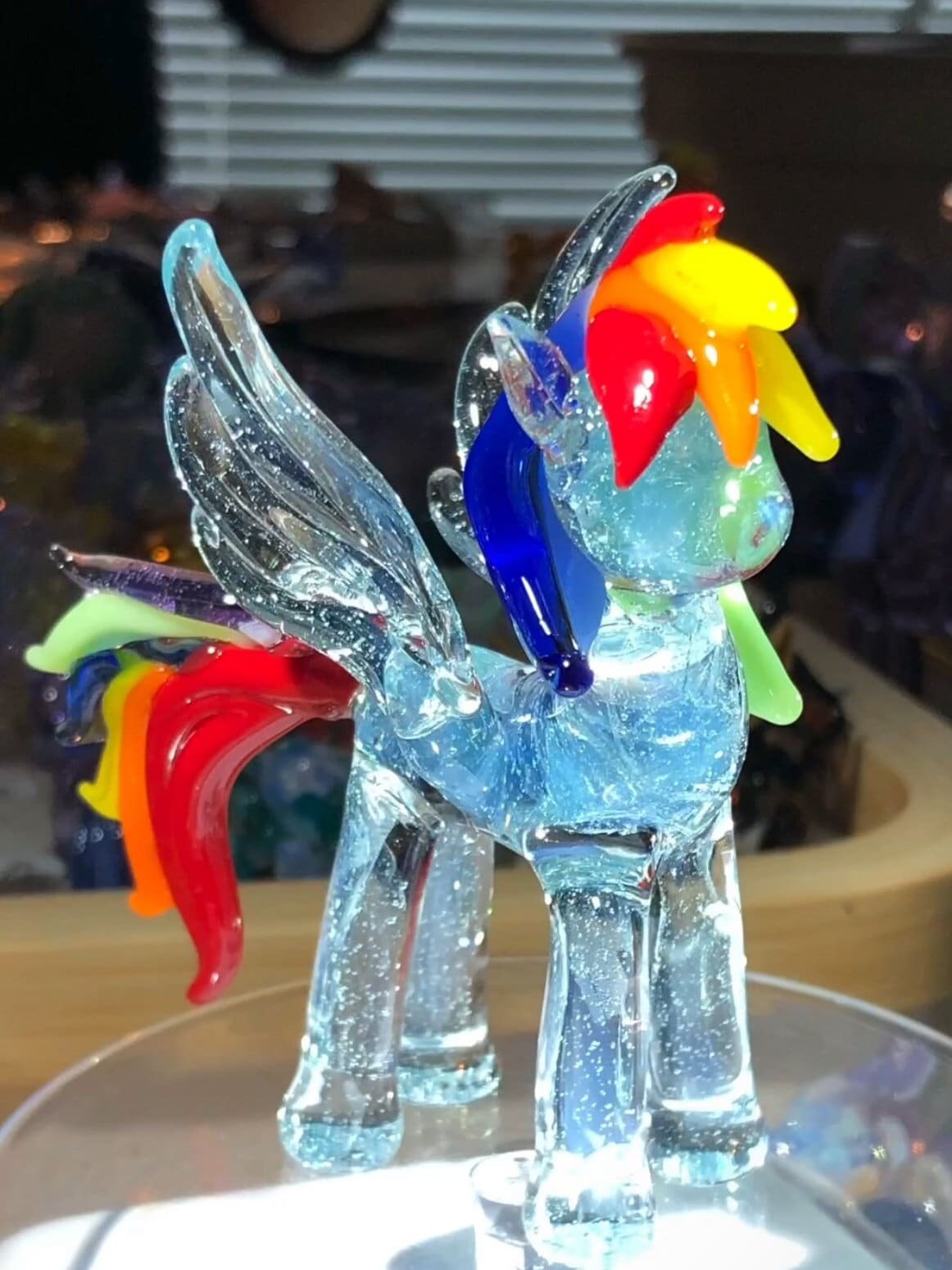 Handmade Lamp Working OC Glass Pony Ornament, Rainbow Mane 6 Mlp Style ...