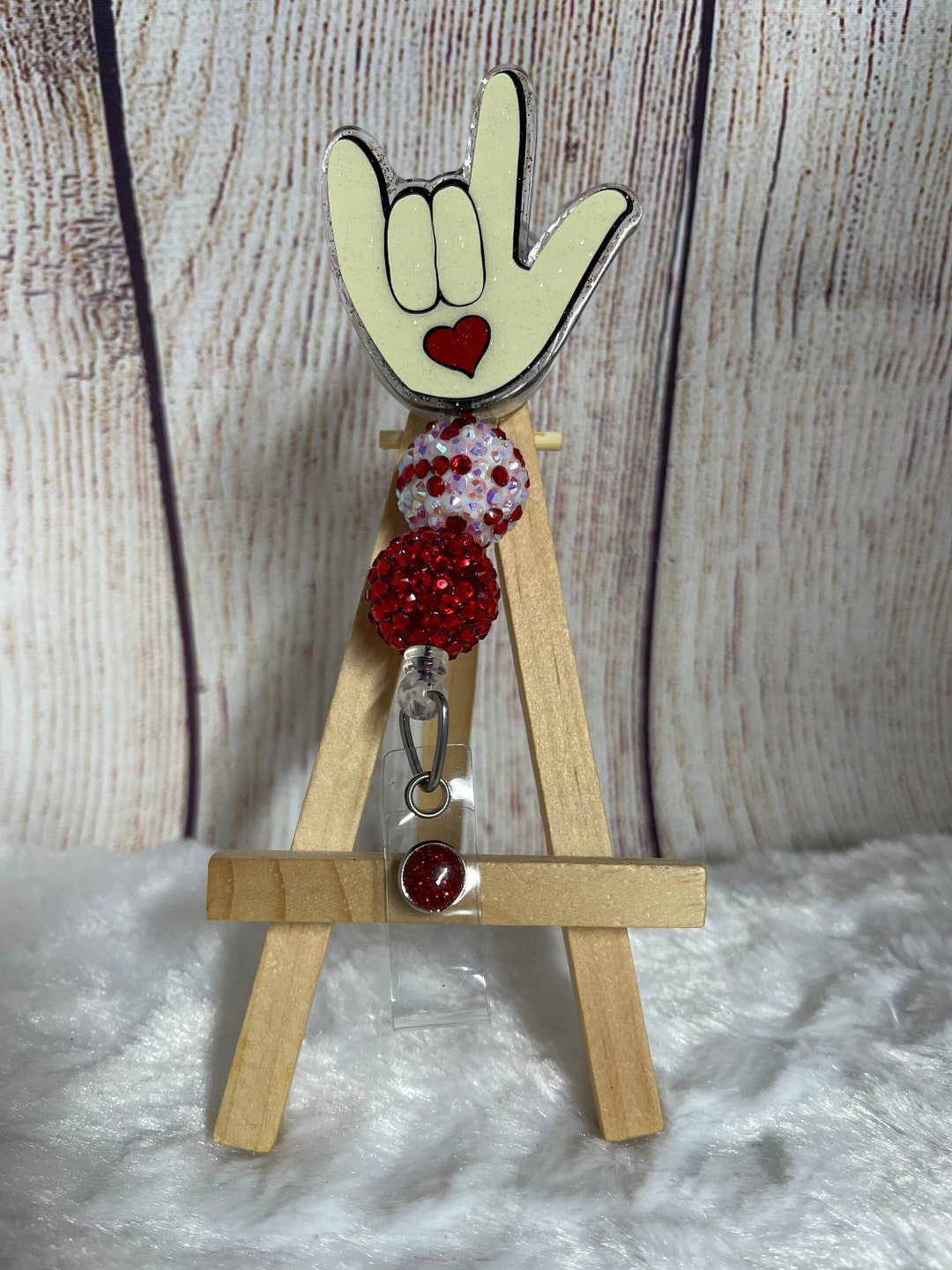 I Love You Sign Language Badge Reel - Etsy