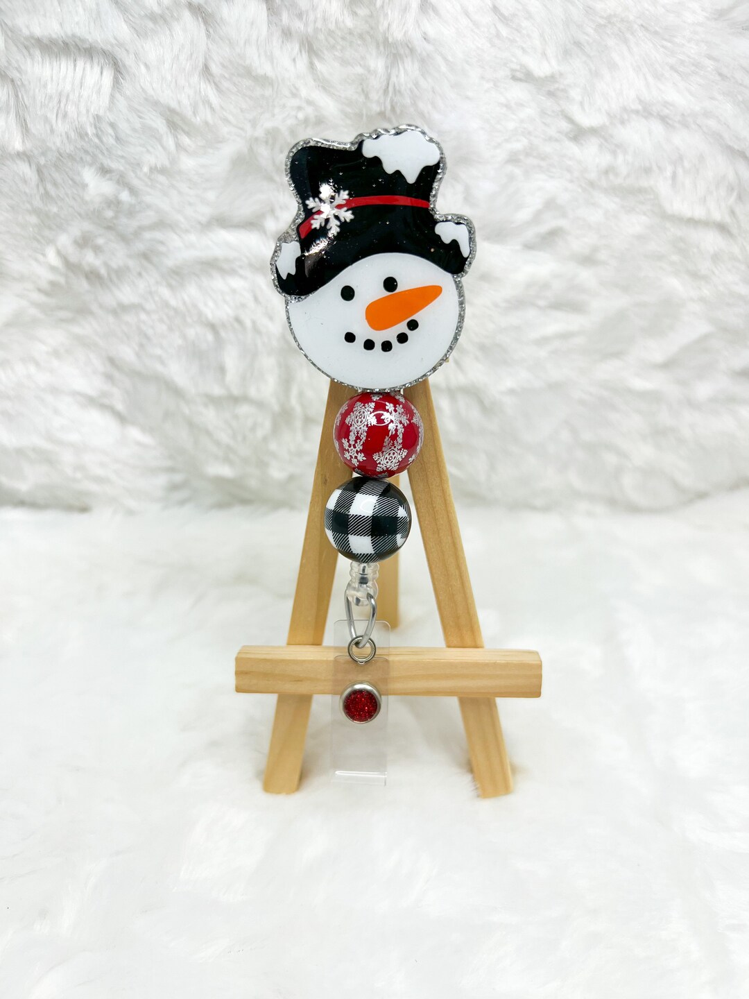 Snowman Face Badge Reel - Etsy