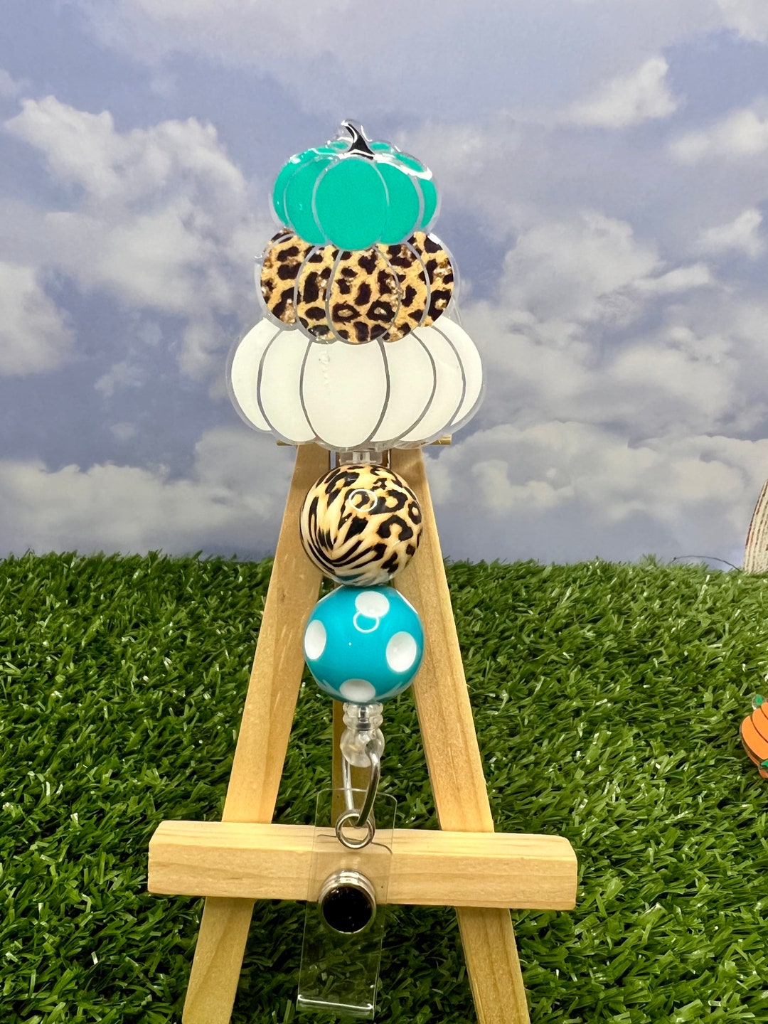 Pumpkin Stack Badge Reel - Etsy