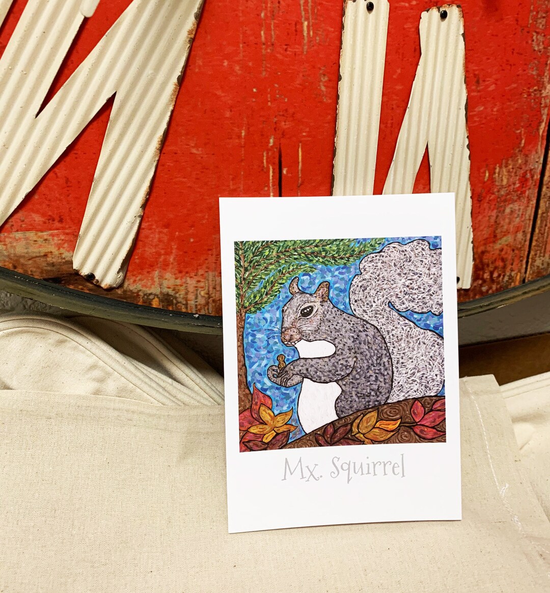 Art Notecard mx. Squirrel - Etsy