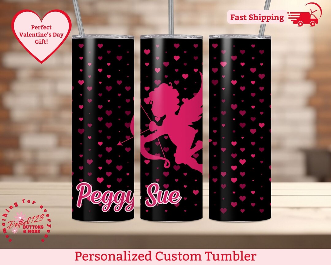 Valentine's Day Tumbler, Personalized Cupid Tumbler, Custom Cherub ...