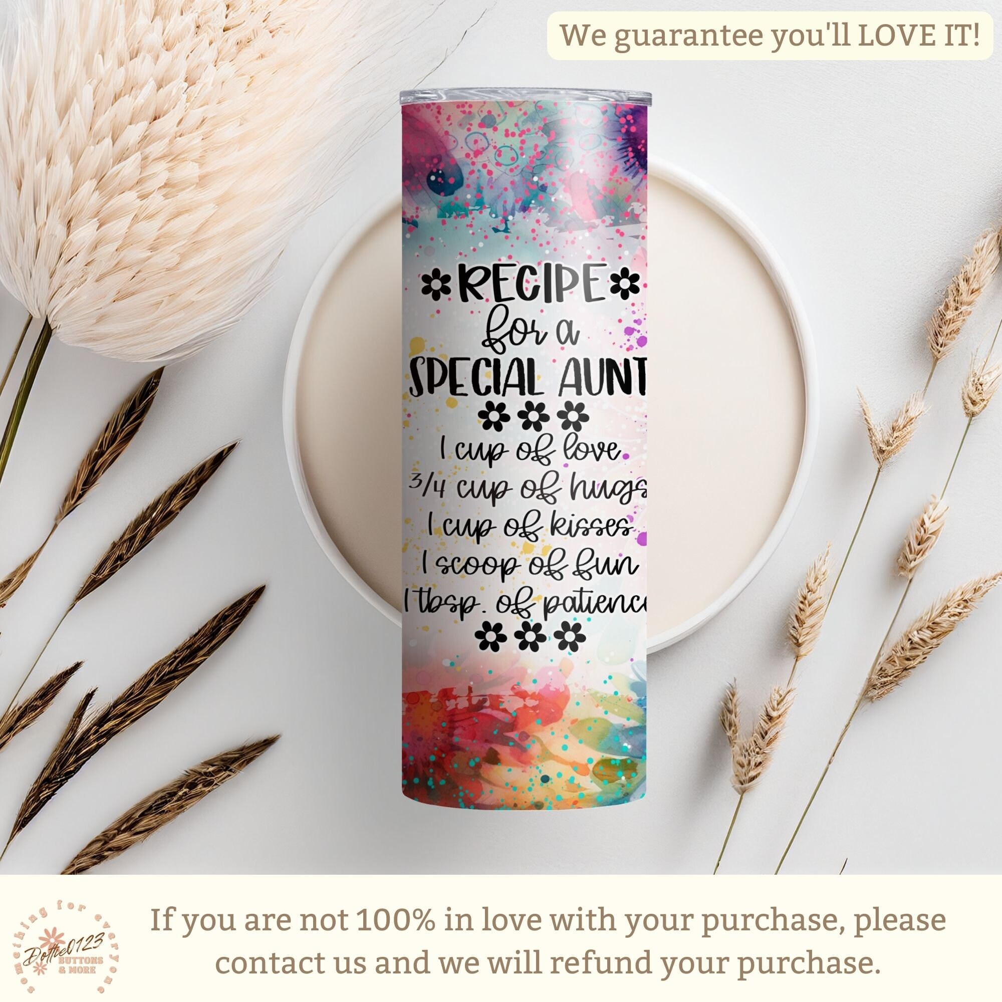 AUNT TUMBLER, Recipe for a Special Aunt to Go Cup, Aunt Birthday Travel ...