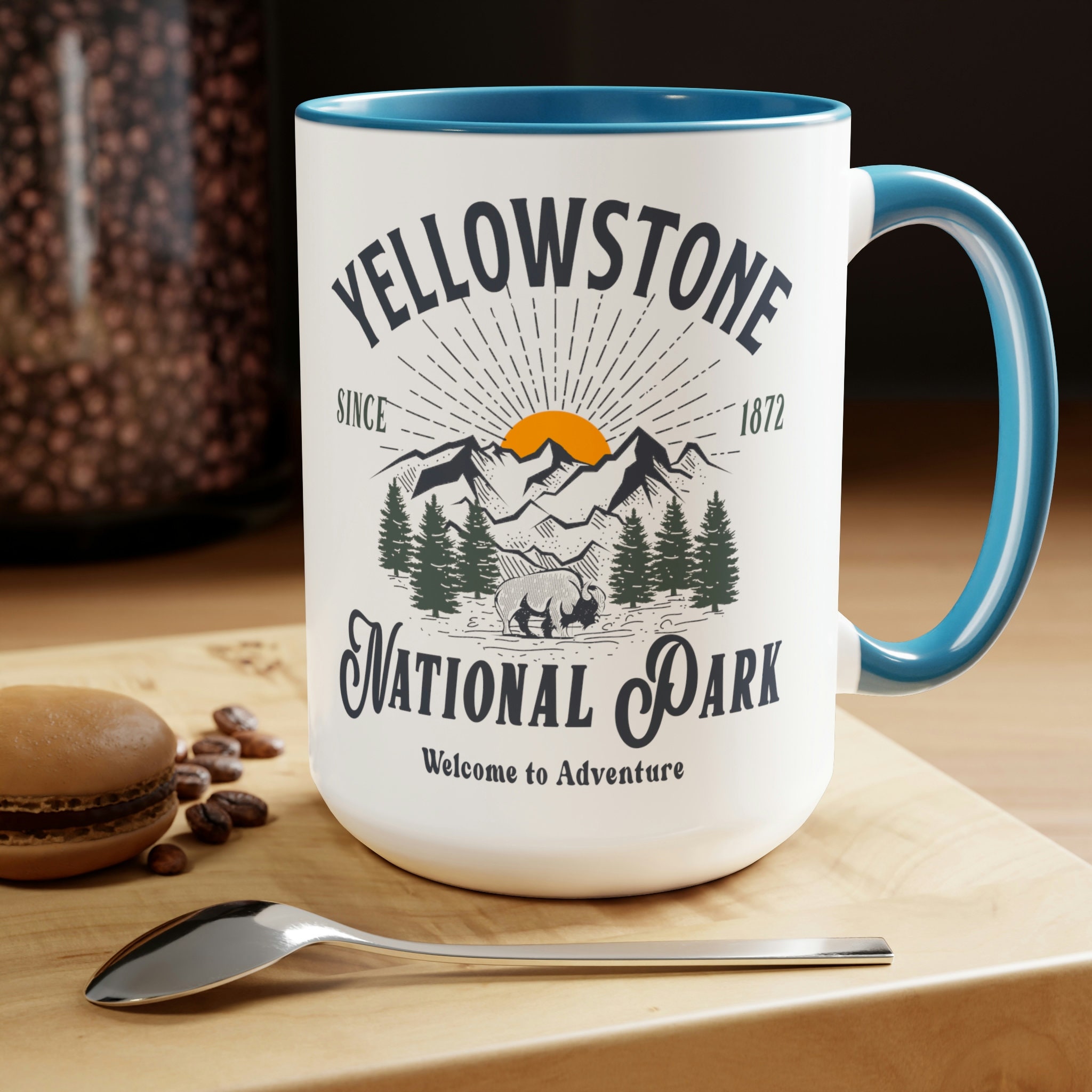 National Parks Mug, Us National Park, Yellowstone Park, Ceramic Coffee ...