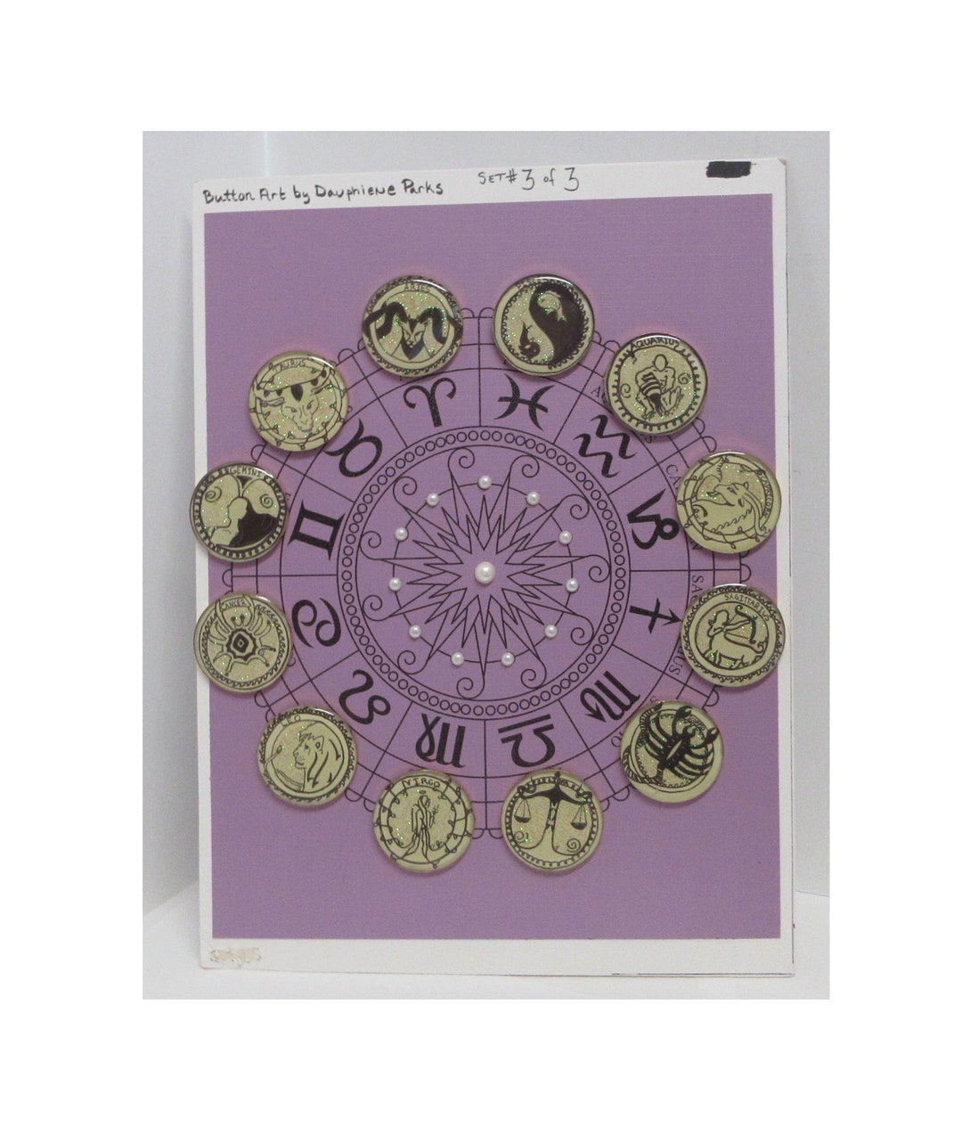 Stunning ZODIAC Button Art by Dauphiene Parks - B335 - Etsy