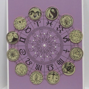 Stunning ZODIAC Button Art by Dauphiene Parks - B335 - Etsy