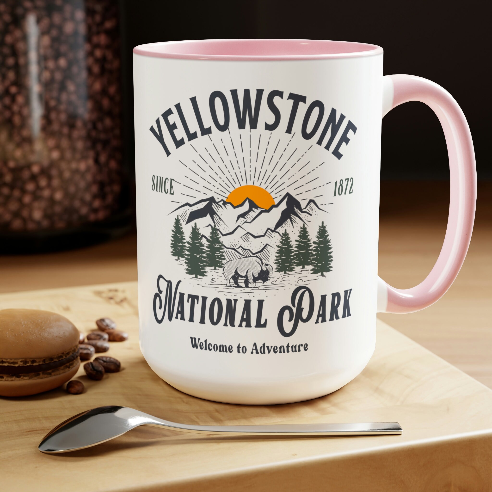 National Parks Mug, Us National Park, Yellowstone Park, Ceramic Coffee ...