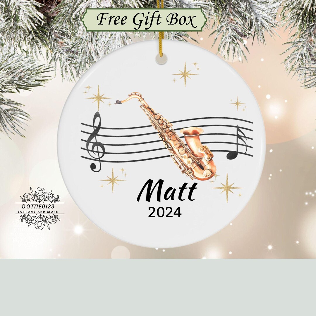 Saxophone Ornament-personalized Music Teacher Gift-saxophone Player ...