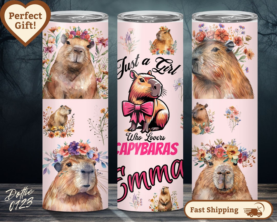 CAPYBARA TUMBLER, Just a Girl Who Loves Capybaras Custom Travel Cup ...