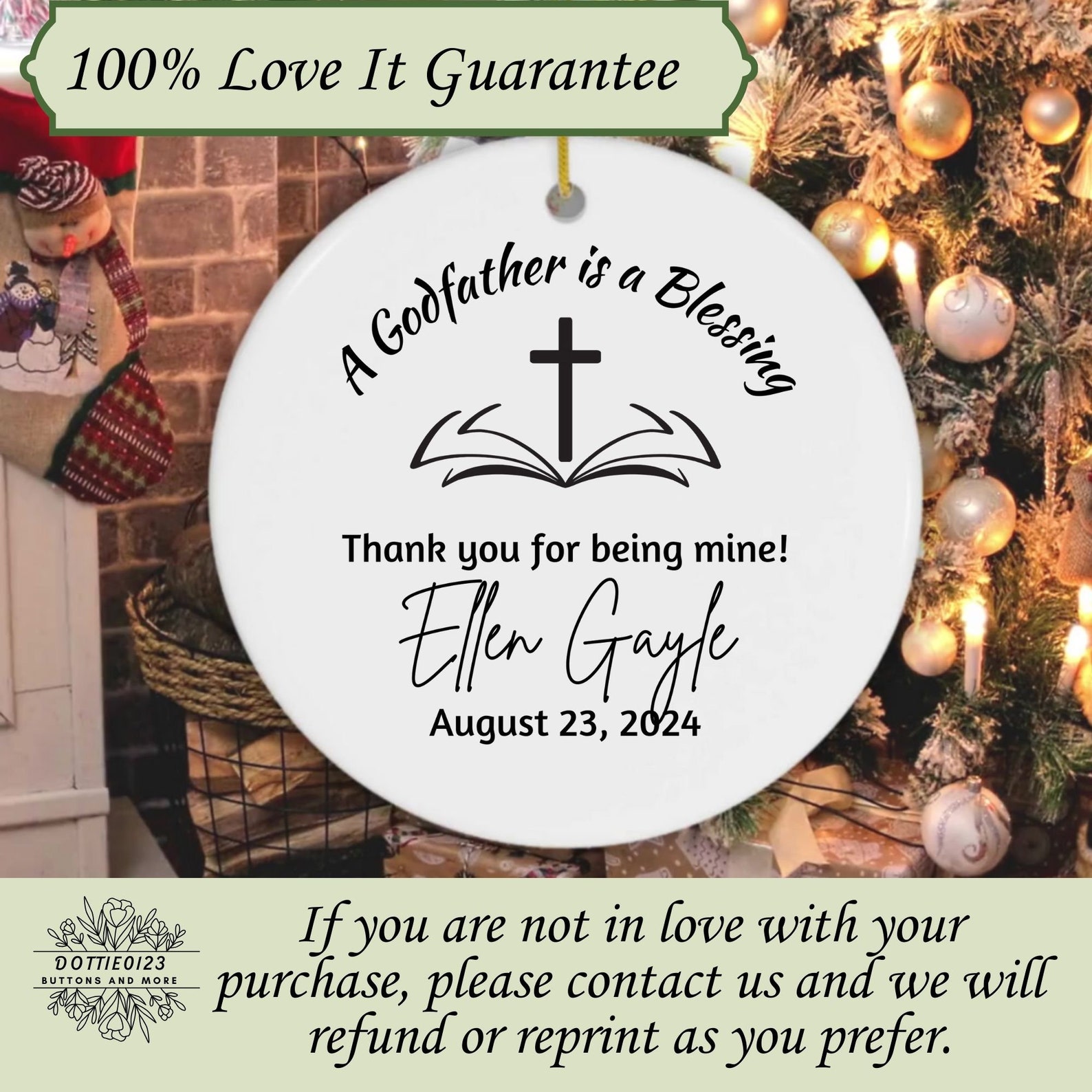 Godparents Ornament-godparents Are a Blessing-personalized Godmother ...