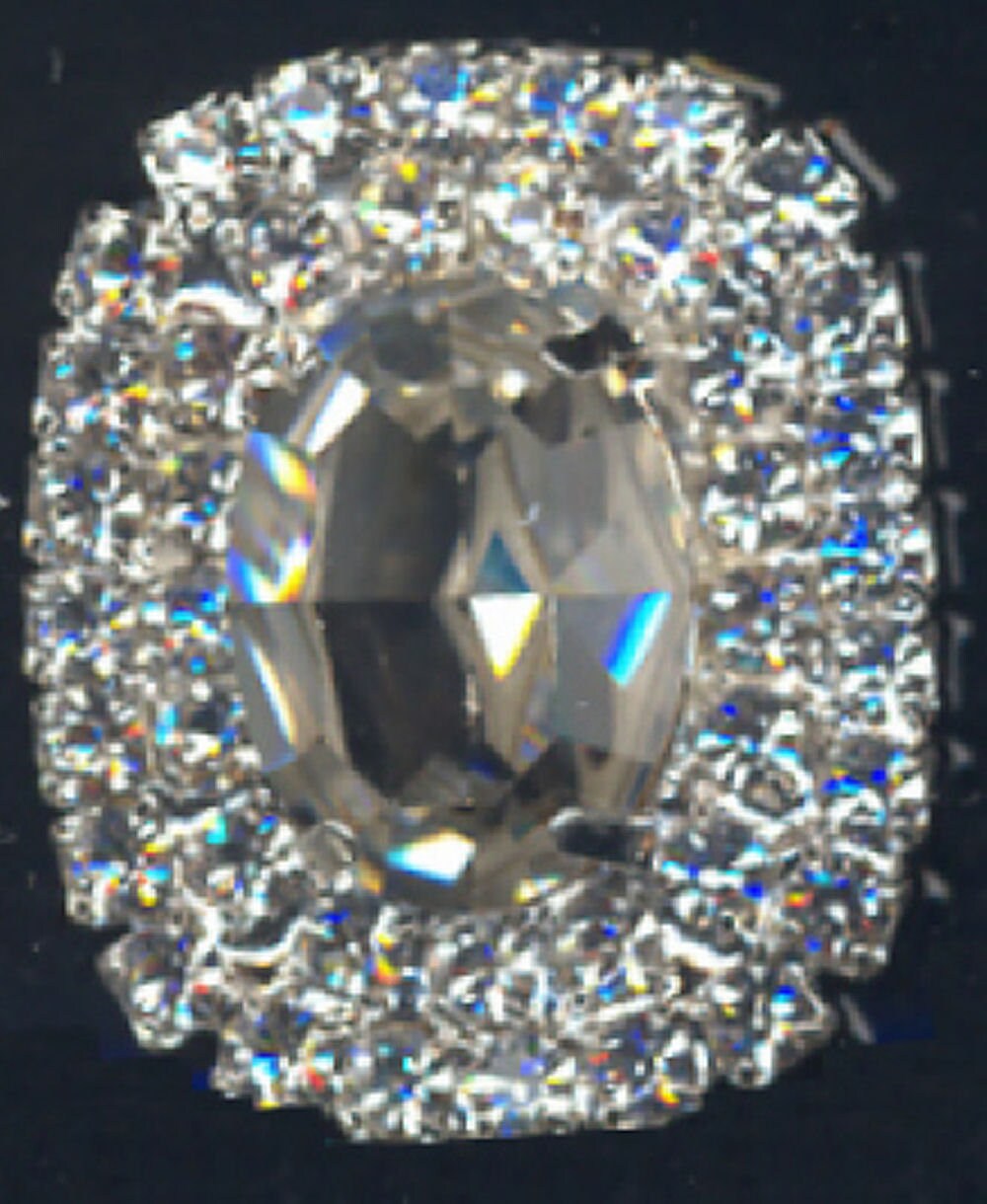 Gorgeous Medium Pronged Modified Rectangle Rhinestone Button R4 Button ...