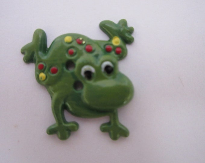 Painted Metal Happy FROG Button From JHB - B375 Button, Buttons ...