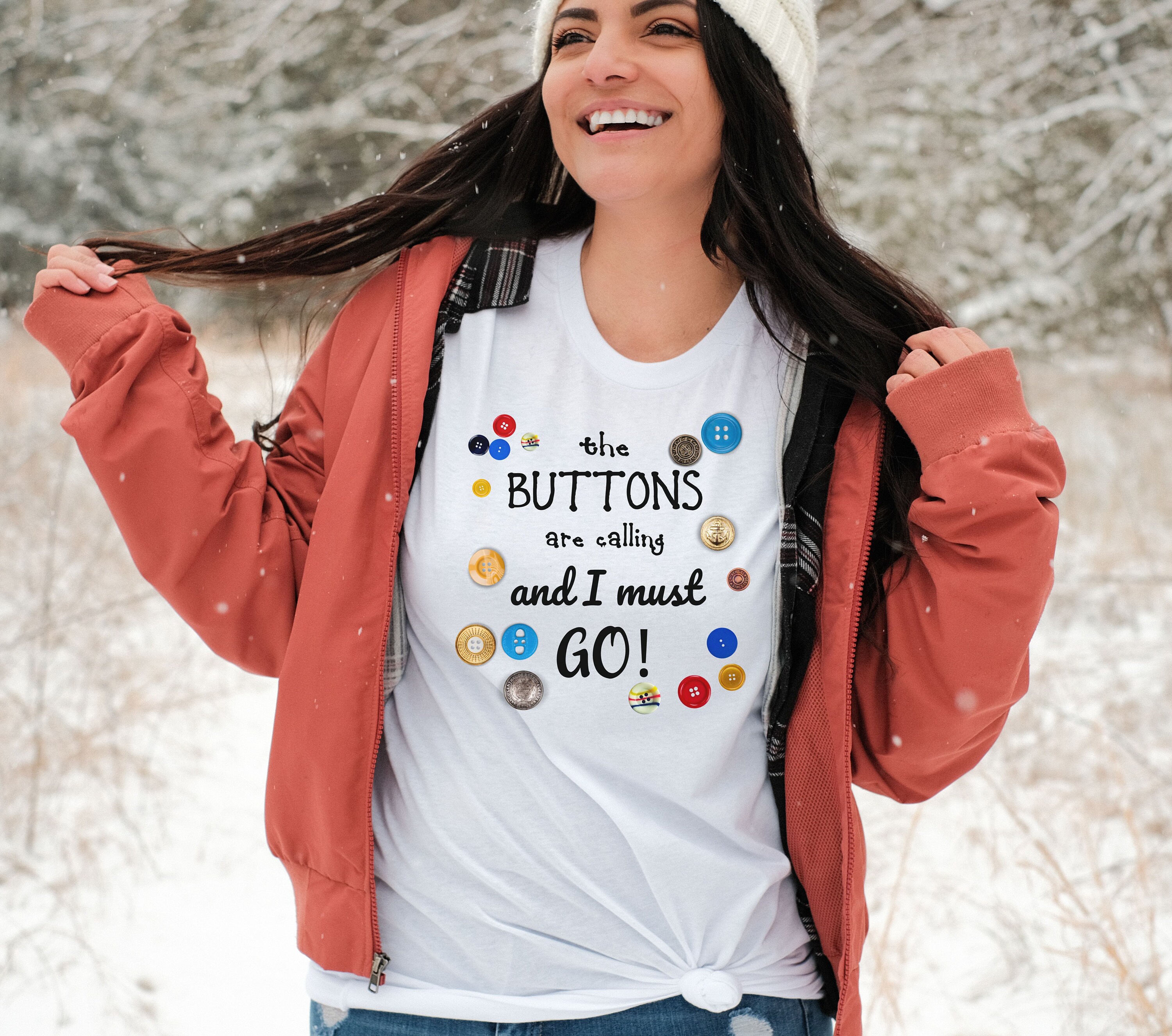 The BUTTONS Are Calling and I Must GO T-shirt, Love Buttons, Button ...