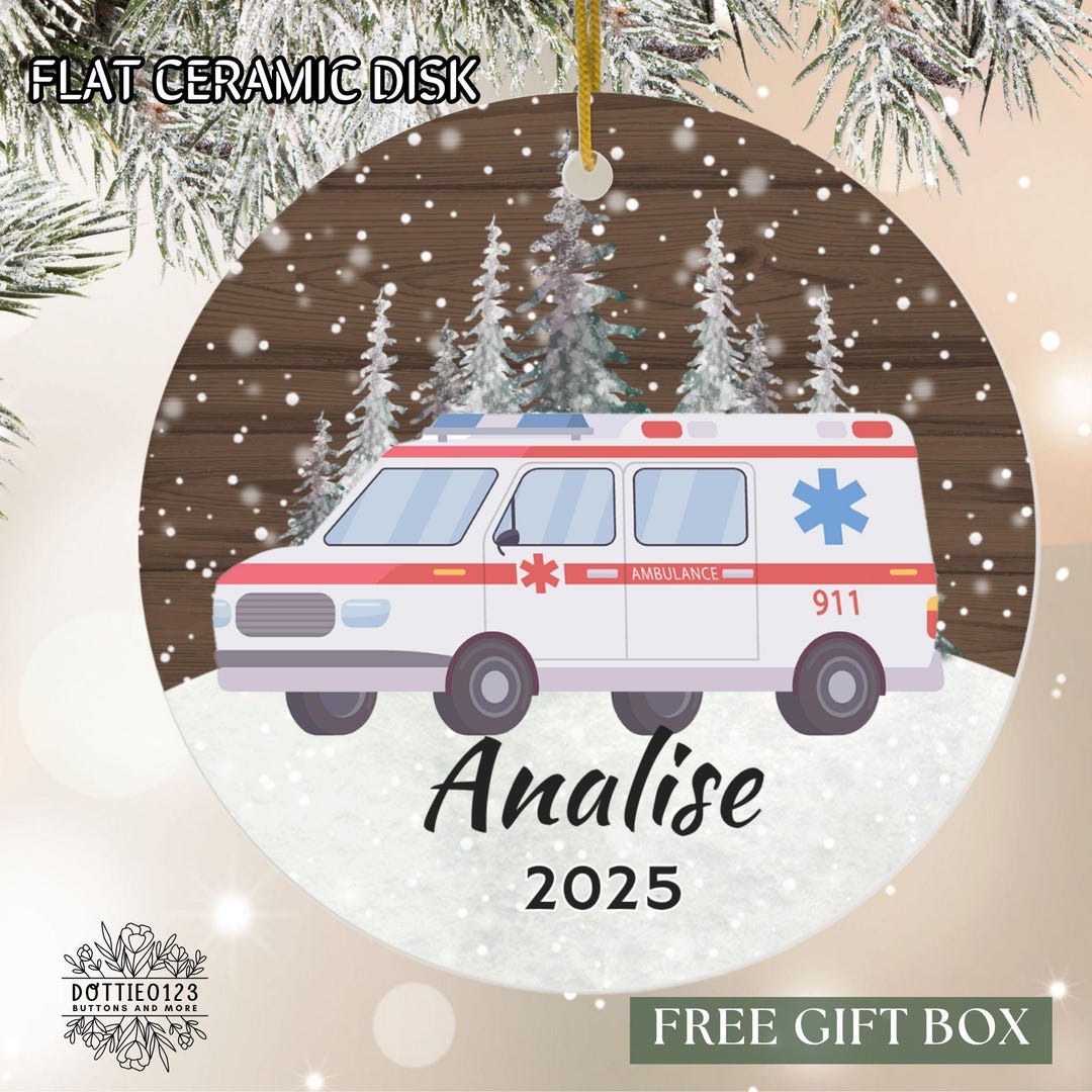 Ambulance Ornament-ems Christmas Ornament-emt Gift-paramedic Gift ...