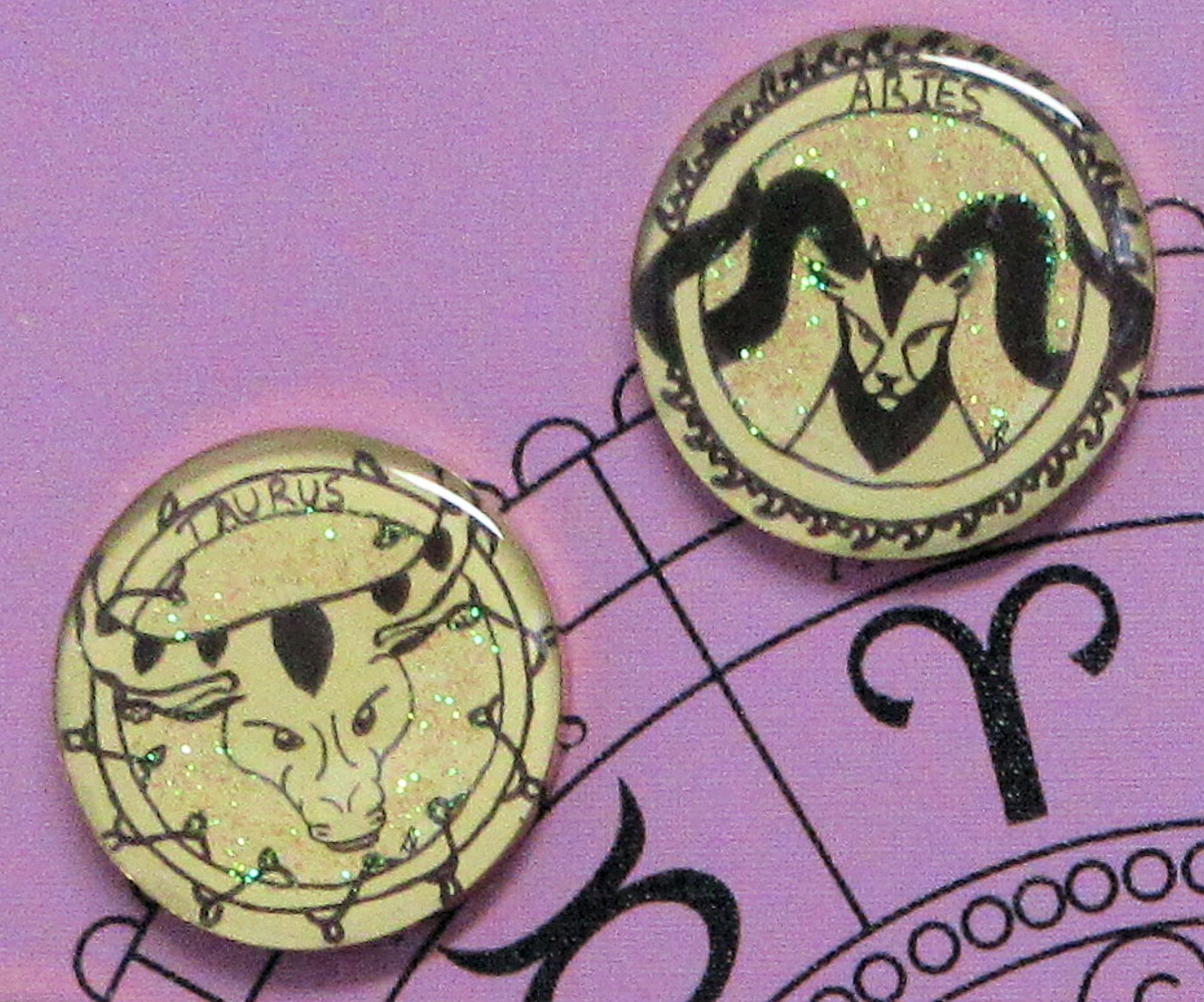 Stunning ZODIAC Button Art by Dauphiene Parks B335 - Etsy