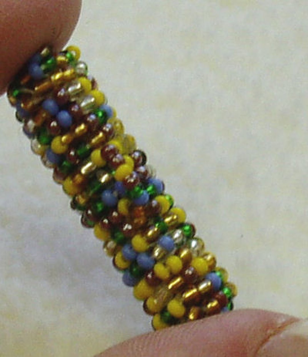 Fascinating Seed Bead BUTTON - Cylindrical Shape - B203 - Multi-color ...