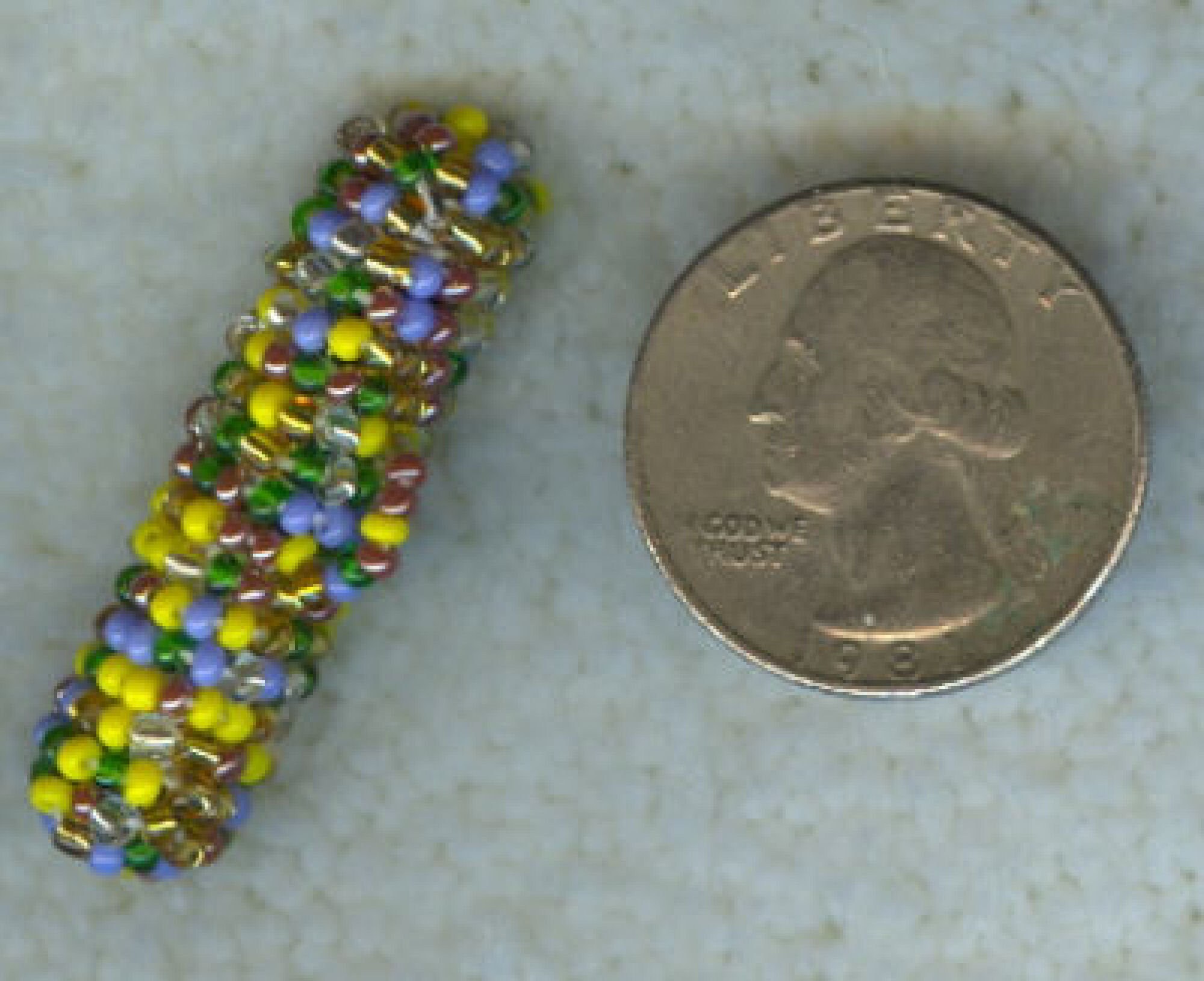 Fascinating Seed Bead BUTTON - Cylindrical Shape - B203 - Multi-color ...