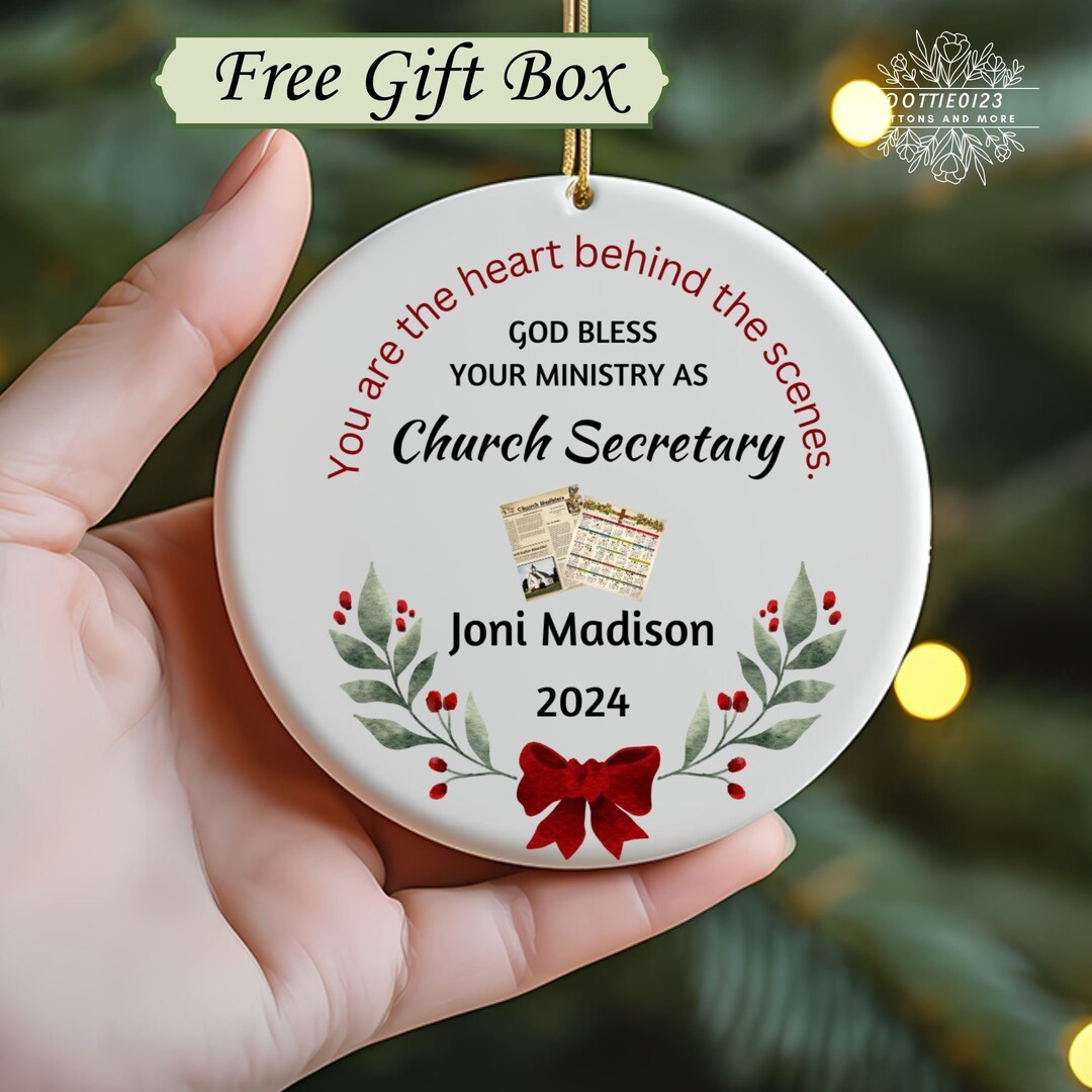 Church Secretary Christmas Ornament-custom Thank You Ornament for ...