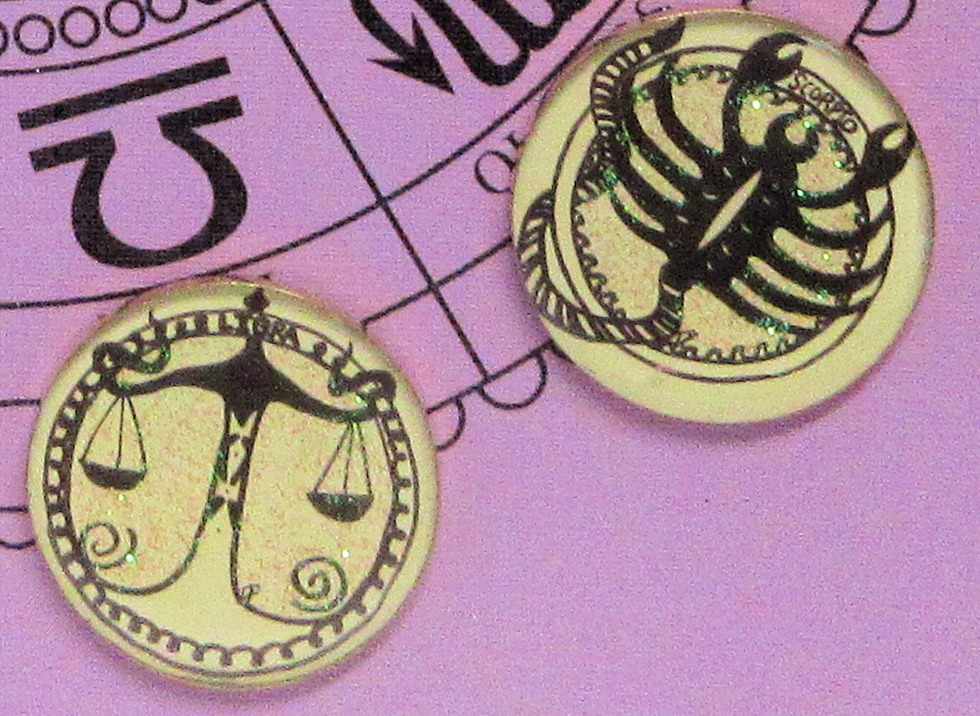 Stunning ZODIAC Button Art by Dauphiene Parks - B335 - Etsy