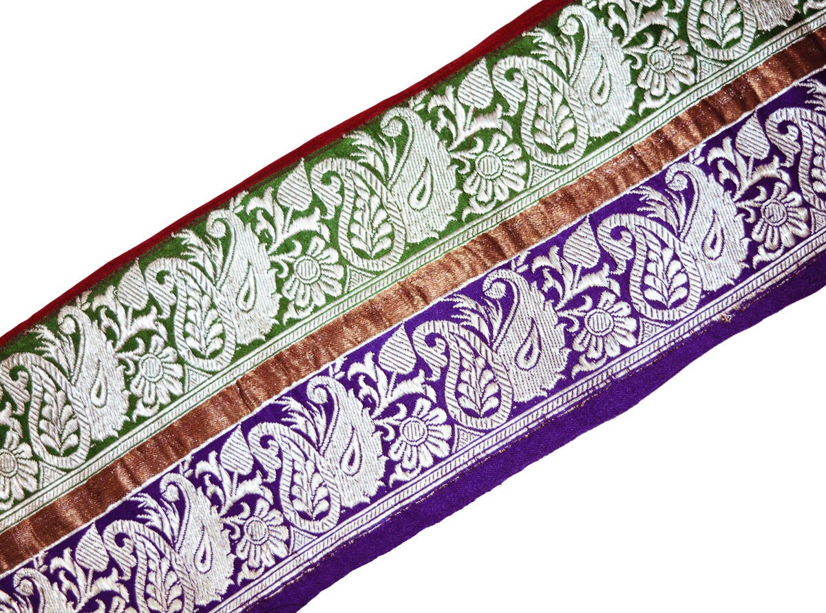 Indian Antique Vintage Sari Border Banarasi Brocade Trim Craft Sewing ...