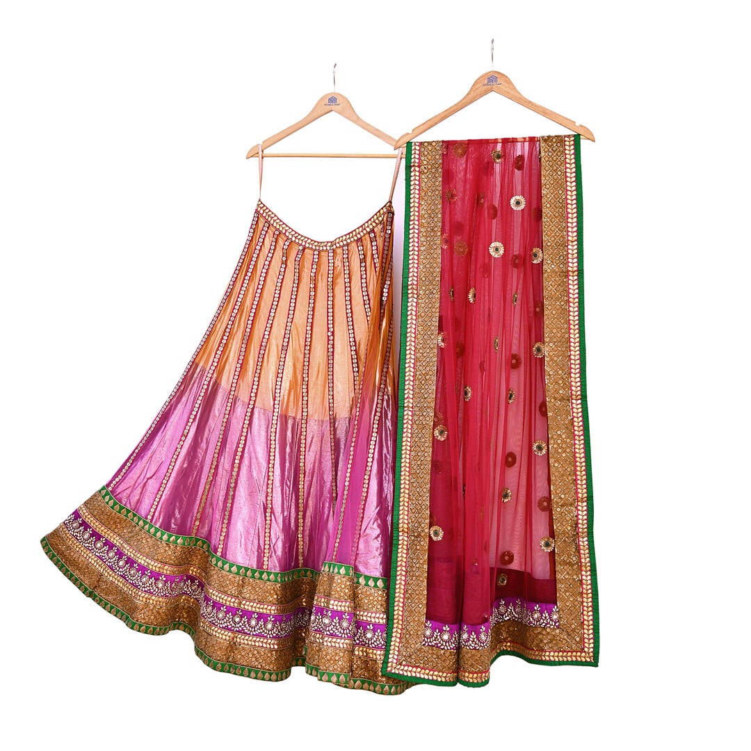 Indian Heavy Multi Mesh/net Hand Embroidered Lehenga 3pcs Set by ...