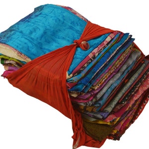 Vintage Recycled Fabric Pure Silk Sari Fabric Craft Sarees Dressmaking ...