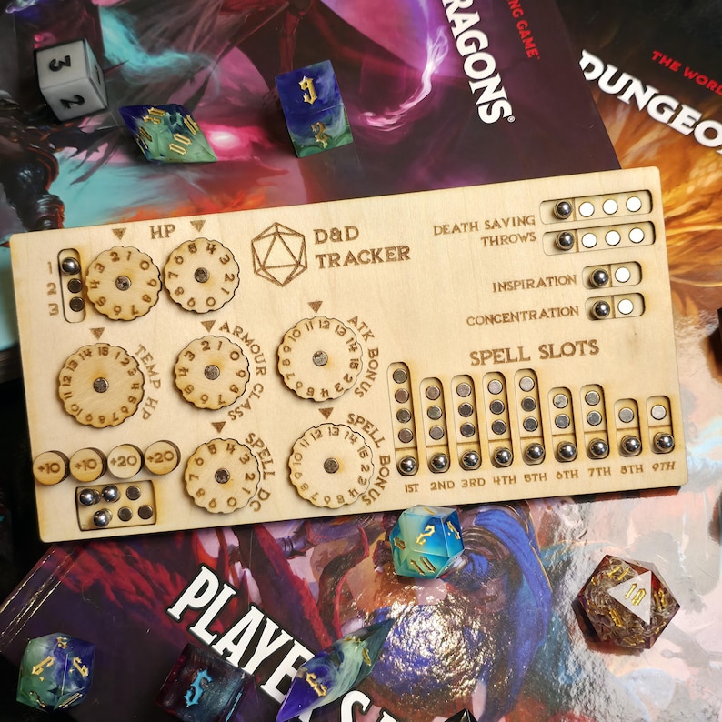 Dungeons and Dragons Wooden Magnetic Tracker | TTRPG Accessory ...