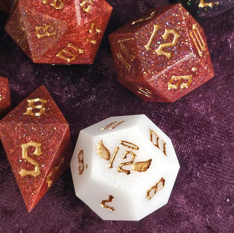 Daggerheart Dice Set - Shimmering Red and Duality D12s (fear & Hope ...