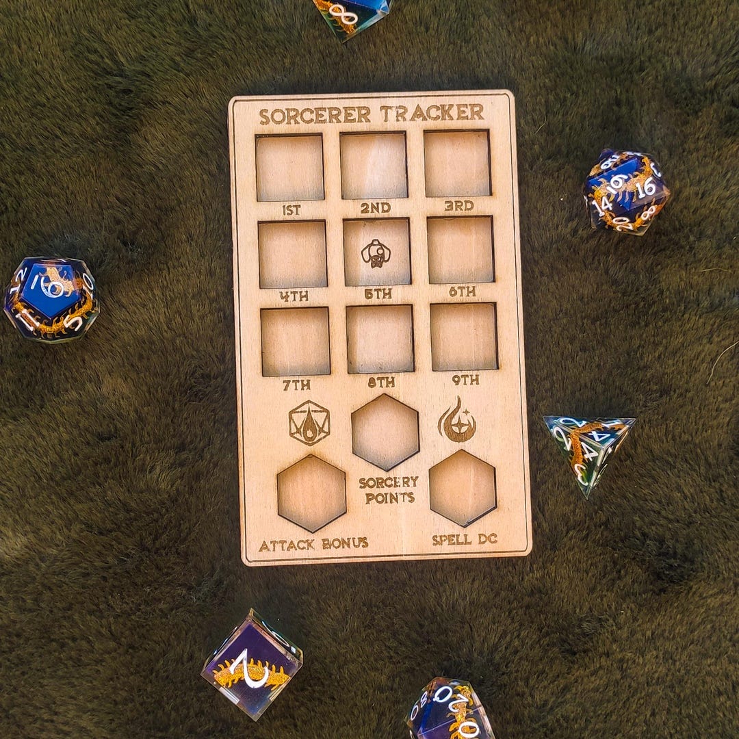 Wooden Sorcerer Tracker | Dungeons and Dragons | TTRPG - Etsy