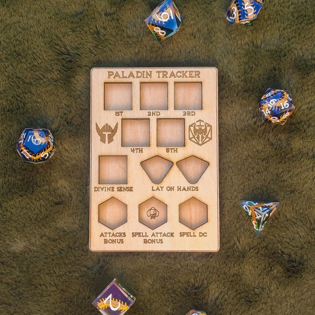 Wooden Paladin Tracker | Dungeons and Dragons | TTRPG - Etsy