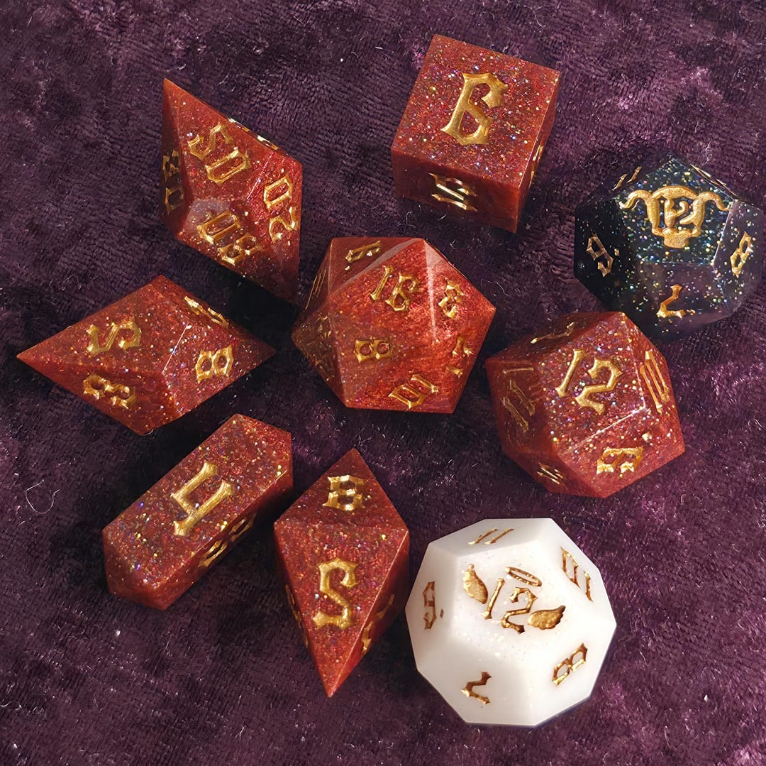 Daggerheart Dice Set - Shimmering Red and Duality D12s (fear & Hope ...