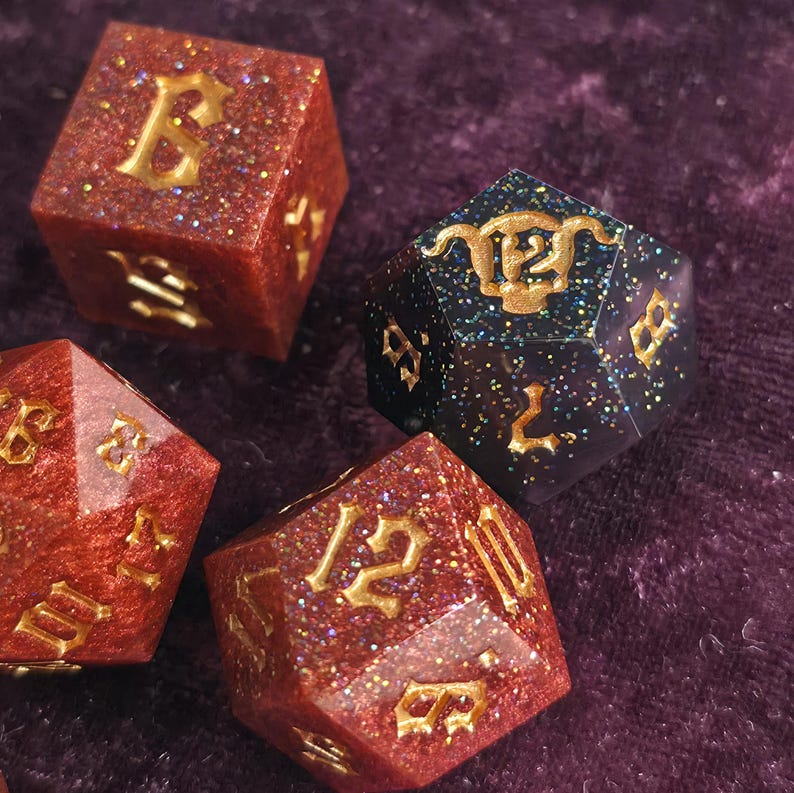 Daggerheart Dice Set - Shimmering Red and Duality D12s (fear & Hope ...
