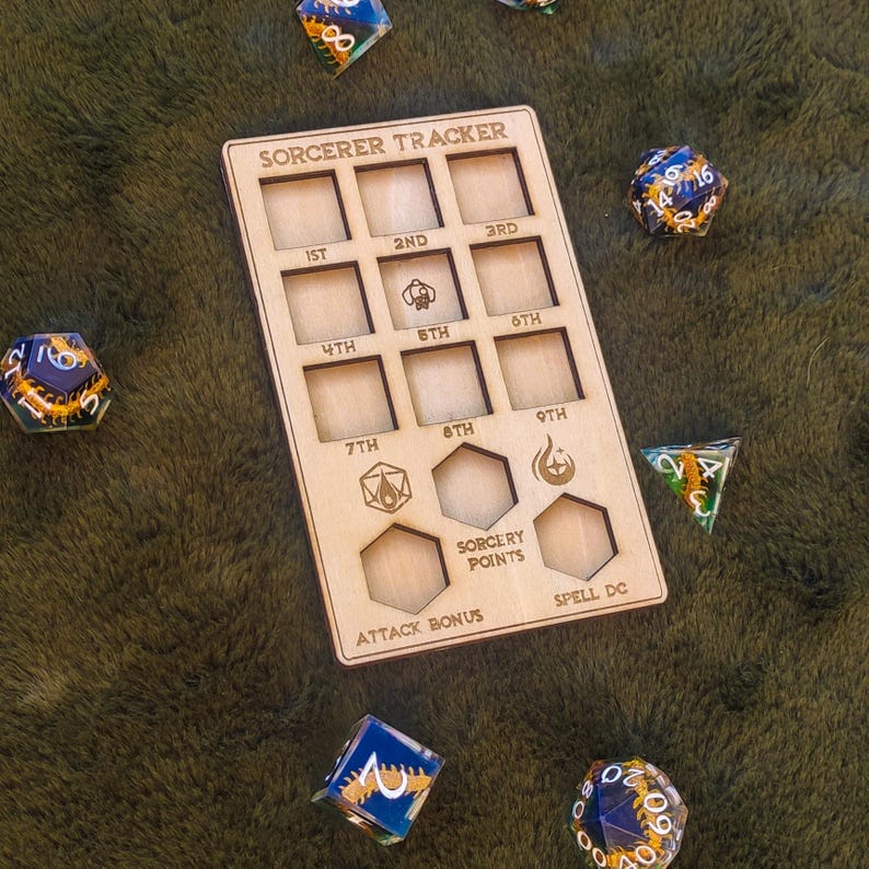 Wooden Sorcerer Tracker | Dungeons and Dragons | TTRPG | D&D ...