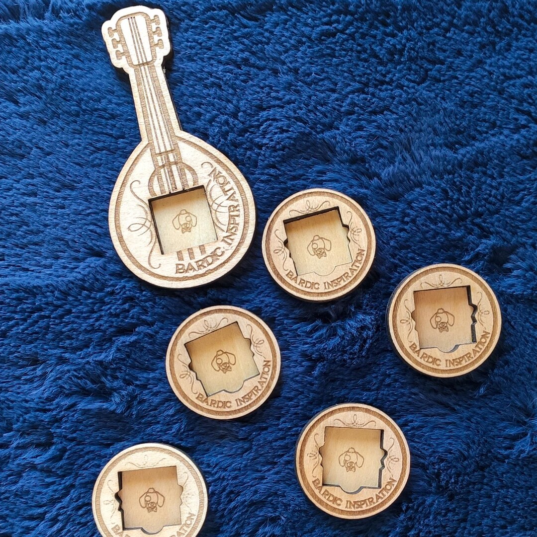 Wooden Bardic Inspiration Tracker & Tokens Dungeons and Dragons TTRPG ...