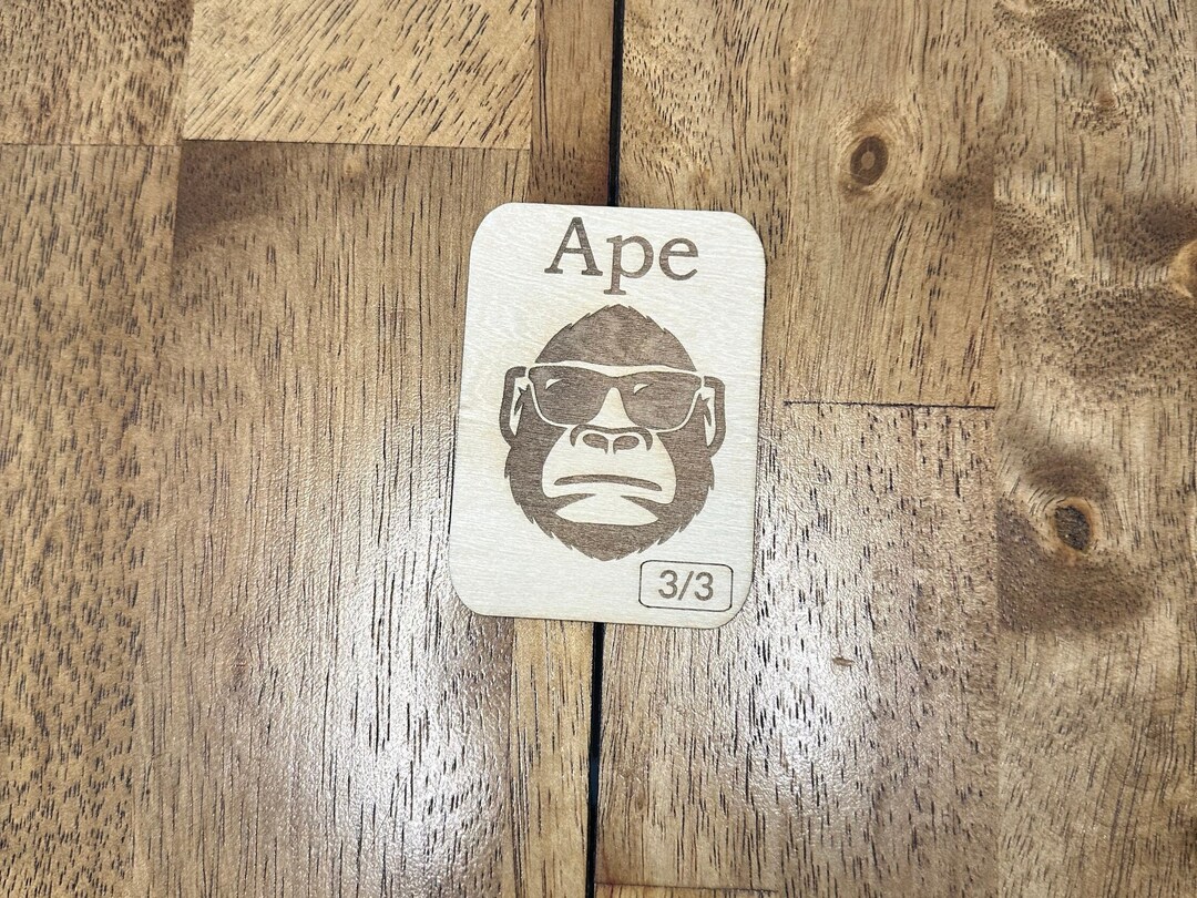 Ape Token, Ape Tokens Wood, MTG Wood Tokens, Magic the Gathering Tokens ...