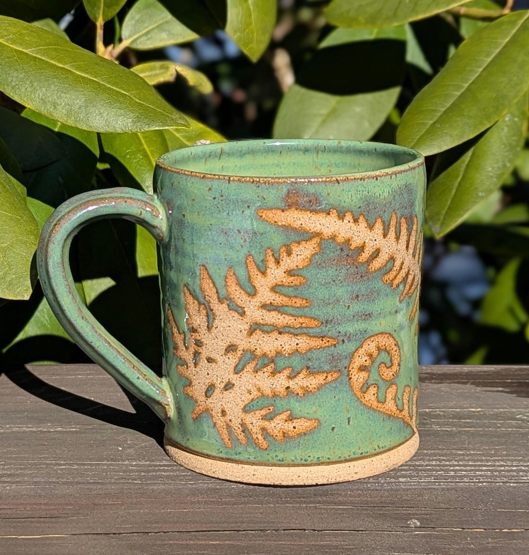 Fern Green Pottery Mug // Camping Forest Nature Handmade Rustic ...