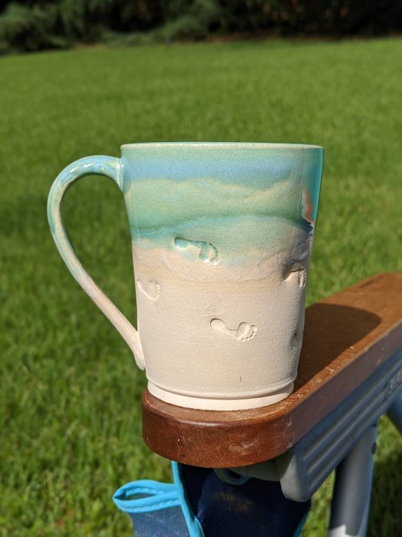 Footprints in the Sand Beach Mug : Ocean Mug Handmade Coffee | Etsy