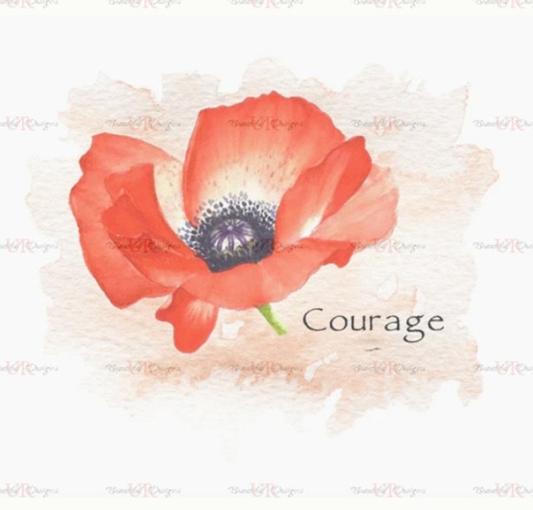 Courage Flower PNG,JPG File, Sublimation - Etsy