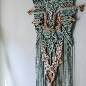 Sage Green Macrame Wall Hanging With Rope and Shell Beachy - Etsy