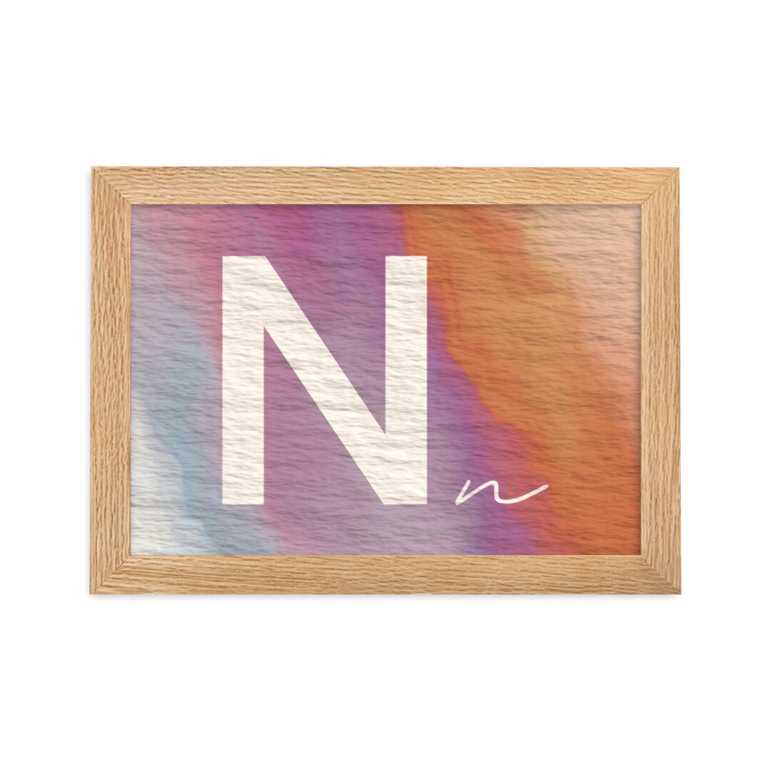 Framed Letter N Art for Dorm Room, Playroom, Nursery - Etsy