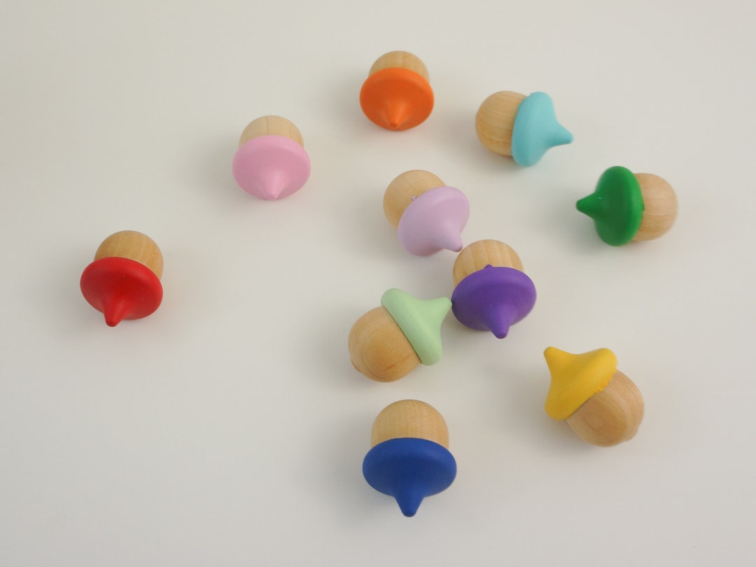 Montessori Materials. Wood Counting Acorns. Rainbow Acorns. Waldorf Toy ...