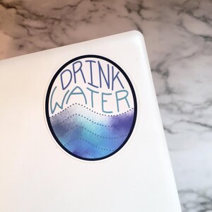 3x3 Drink Water Reminder Sticker for Water Bottle and Computer - Etsy