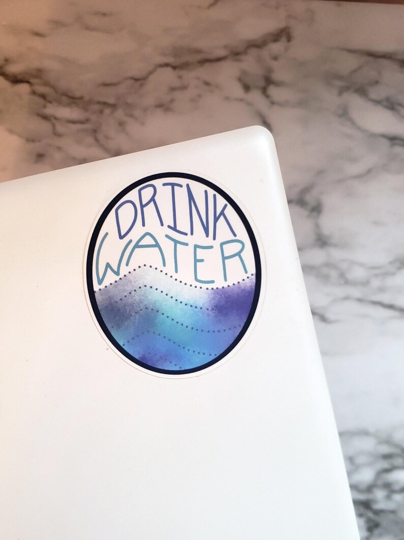 3x3 Drink Water Reminder Sticker for Water Bottle and Computer - Etsy