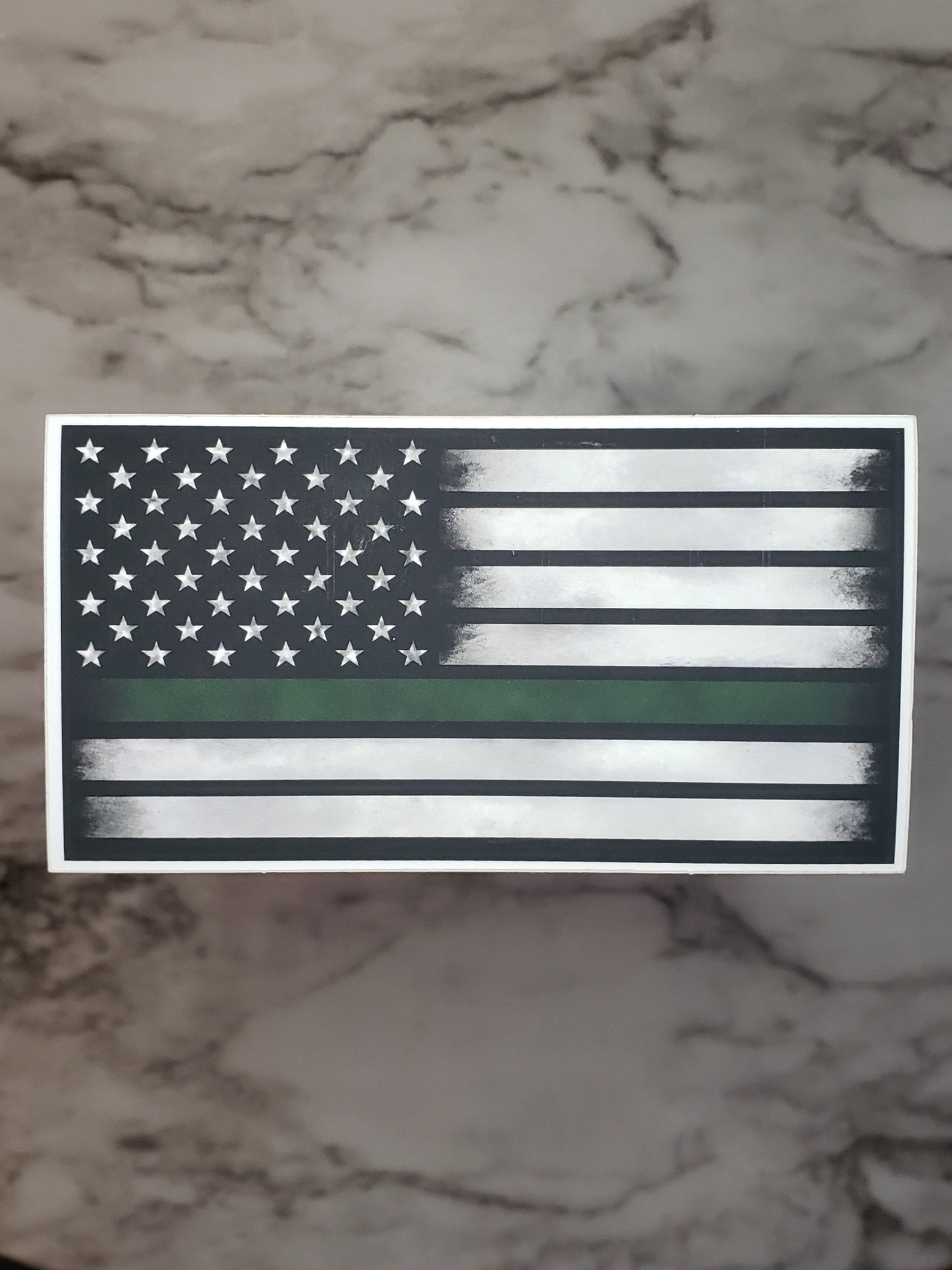 2x4 Thin Green Line Flag Sticker for Water Bottle and Computer - Etsy