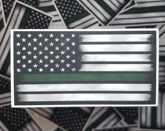 Thin Green Line Sticker - Etsy